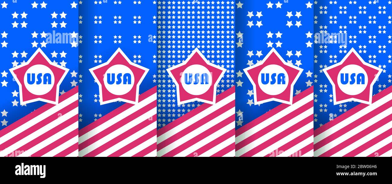 Set of seamless patterns with stars, in the colors of the american flag ...