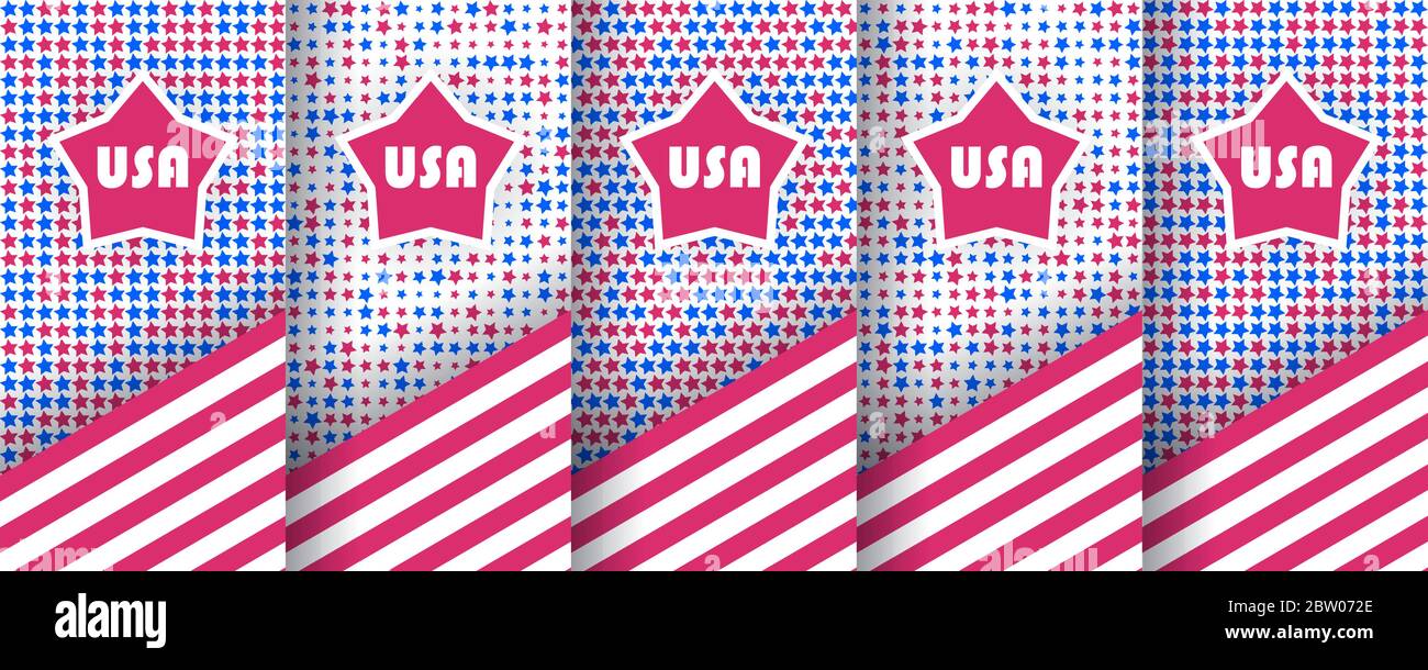 Set of seamless patterns with stars, in the colors of the american flag ...