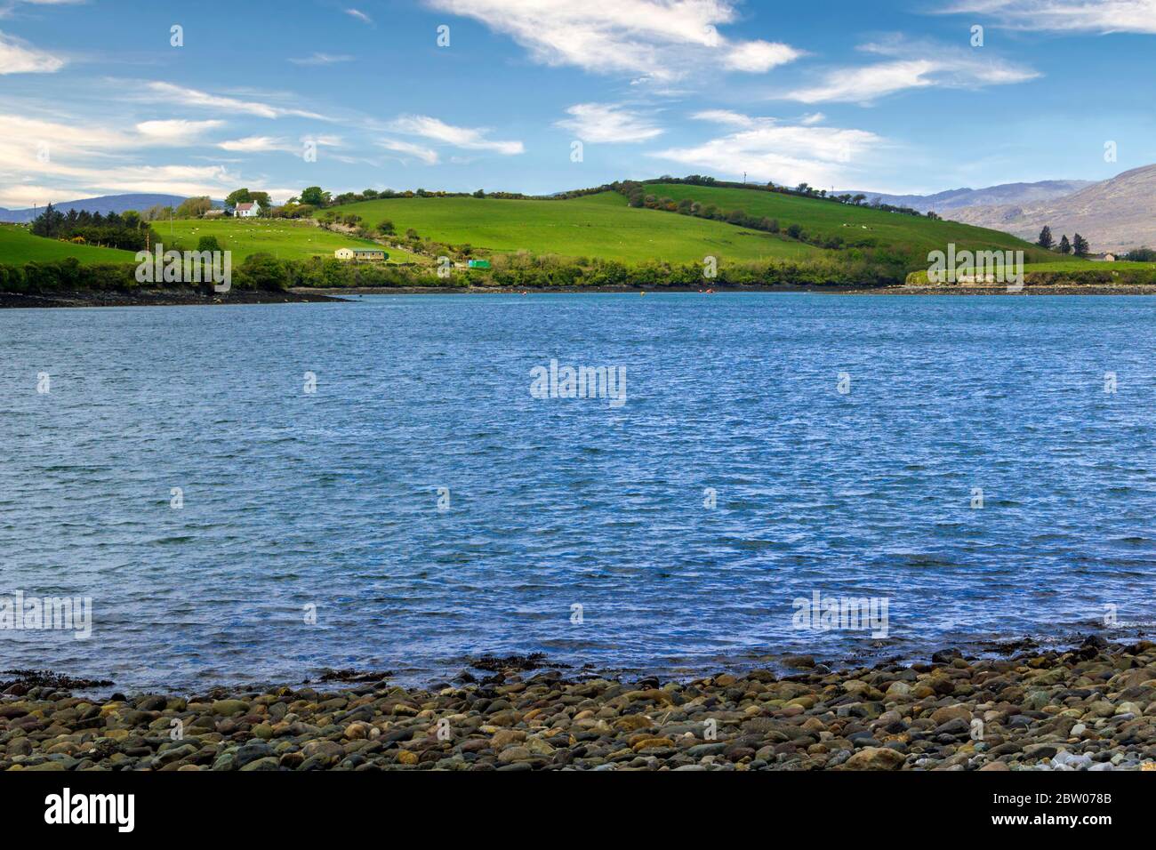 Narrow Atlantic strait in Bantry Bay with a view to Whiddy Island Stock ...