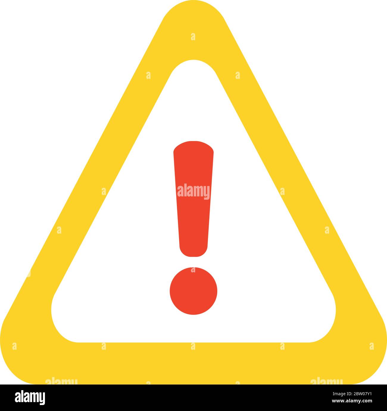 warning sign icon over white background, line style, vector ...