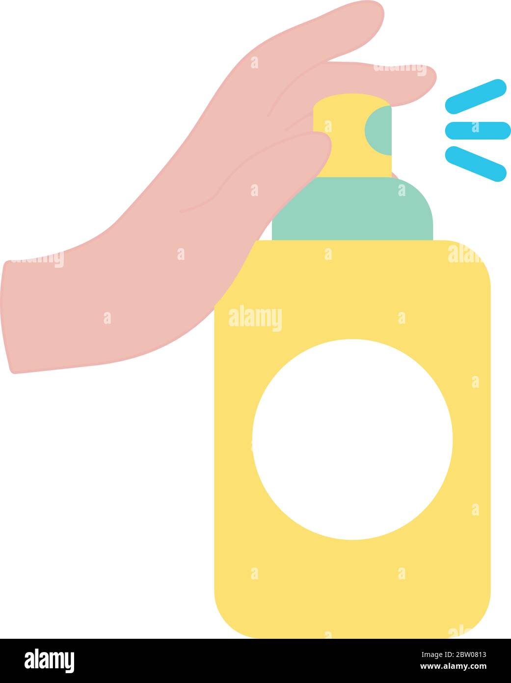 hand with spray can icon over white background, flat style, vector ...
