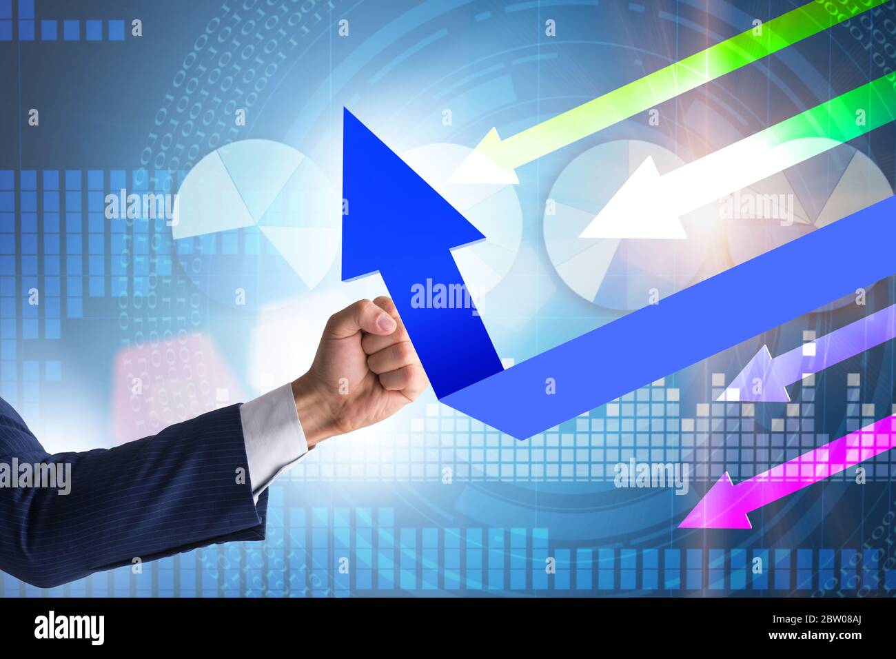 Economic recovery concept with line charts Stock Photo - Alamy