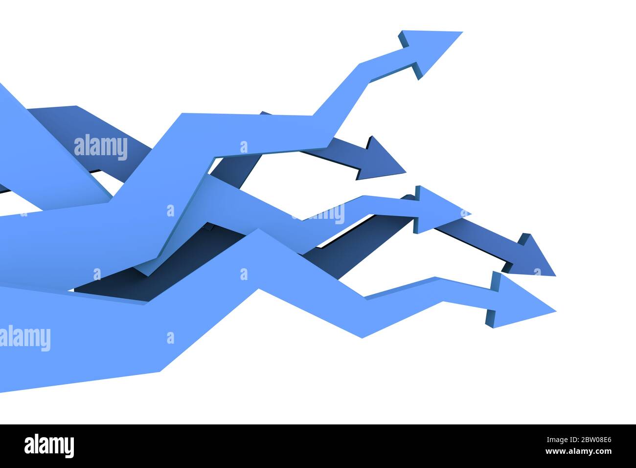 Many arrows showing different results Stock Photo - Alamy