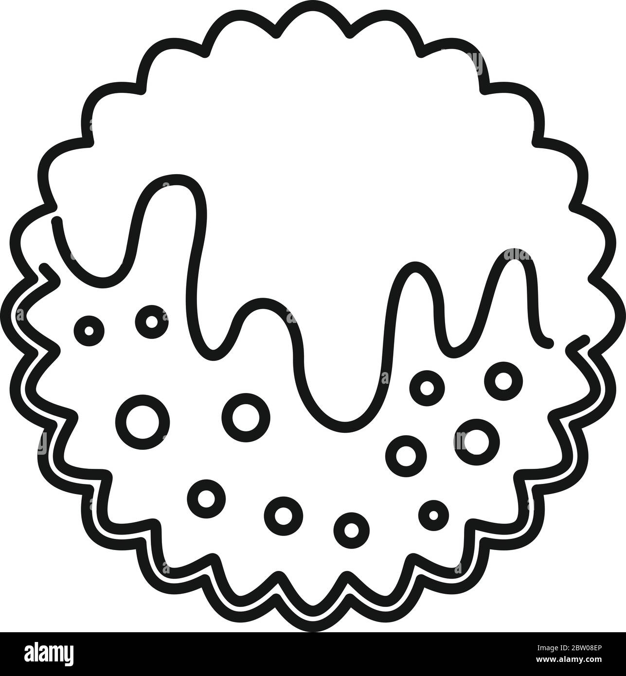 Cream cookie icon. Outline cream cookie vector icon for web design ...