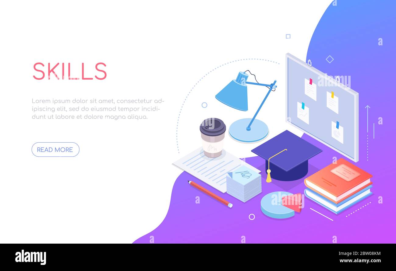 My skills - modern colorful isometric web banner Stock Vector Image ...