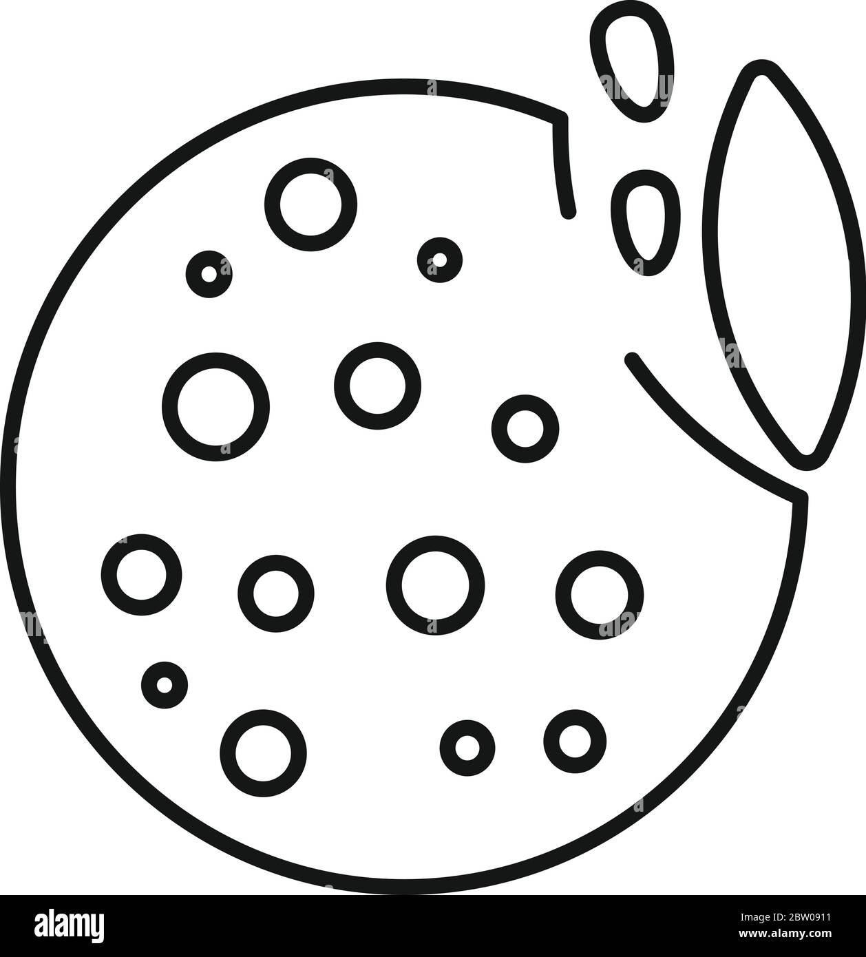 Bite homemade biscuit icon. Outline bite homemade biscuit vector icon ...