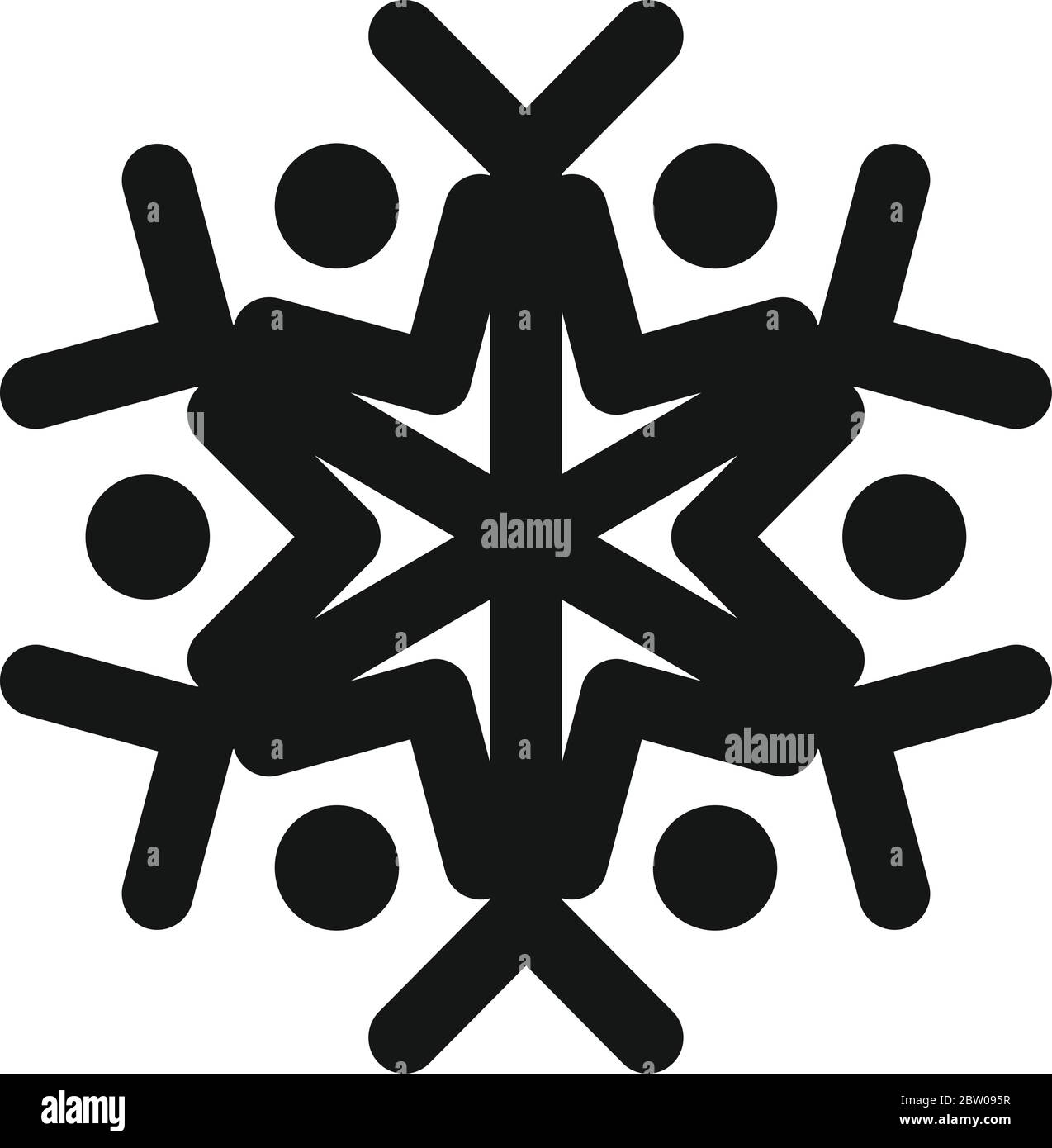 Silhouette snowflake icon. Simple illustration of silhouette snowflake ...