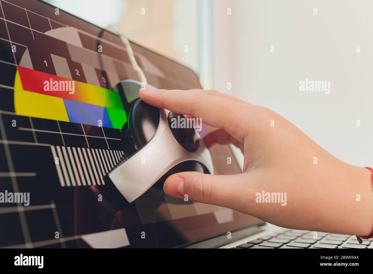 photographer monitor with Display Calibration in the office, tools for ...