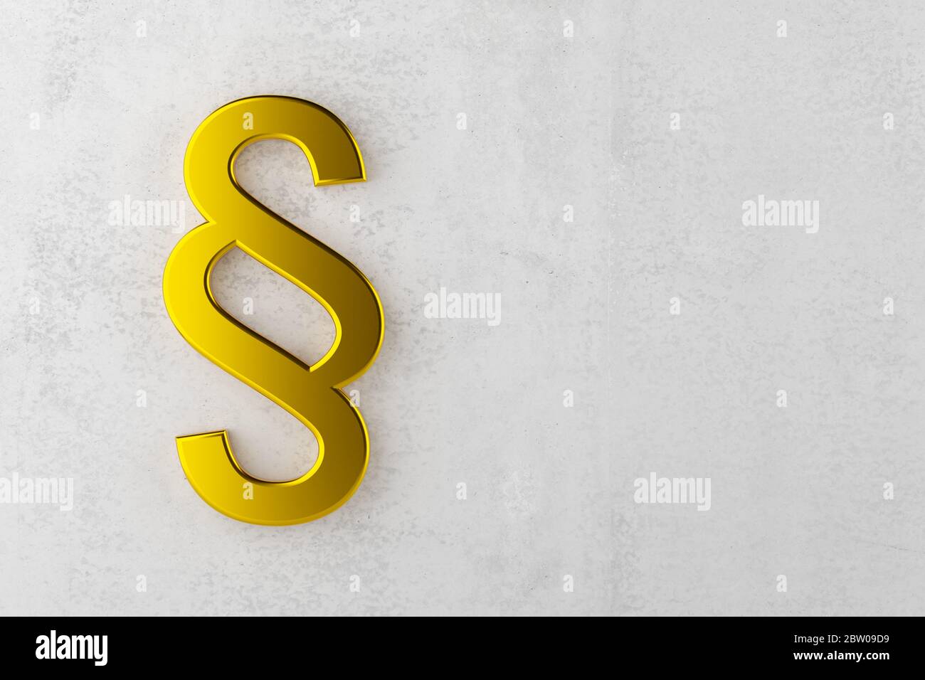 Gold metallic section sign on concrete background, law, justice or ...