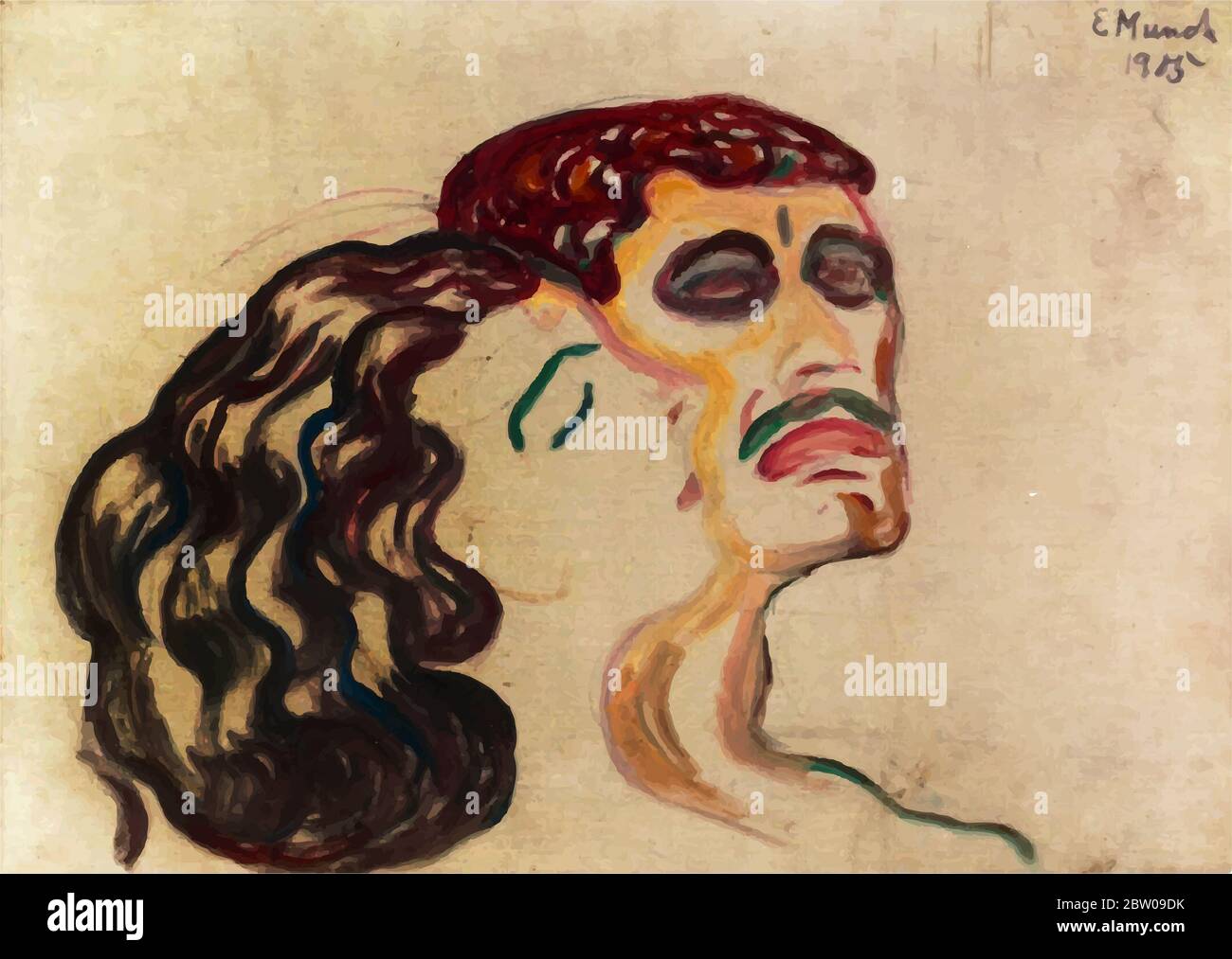 Digitally altered The Head By Head (variant) by Edvard Munch 1905. the ...