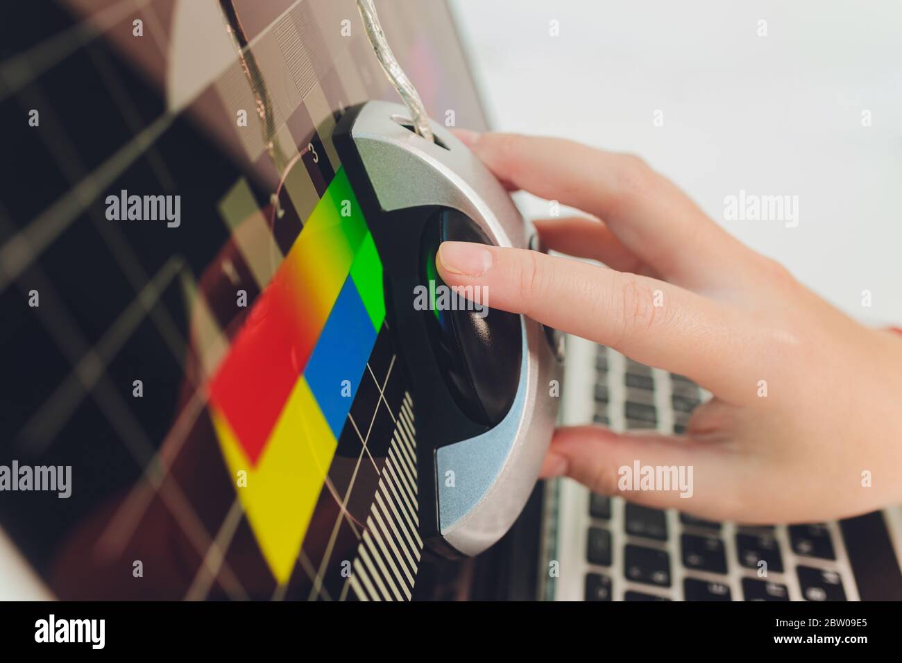 photographer monitor with Display Calibration in the office, tools for ...