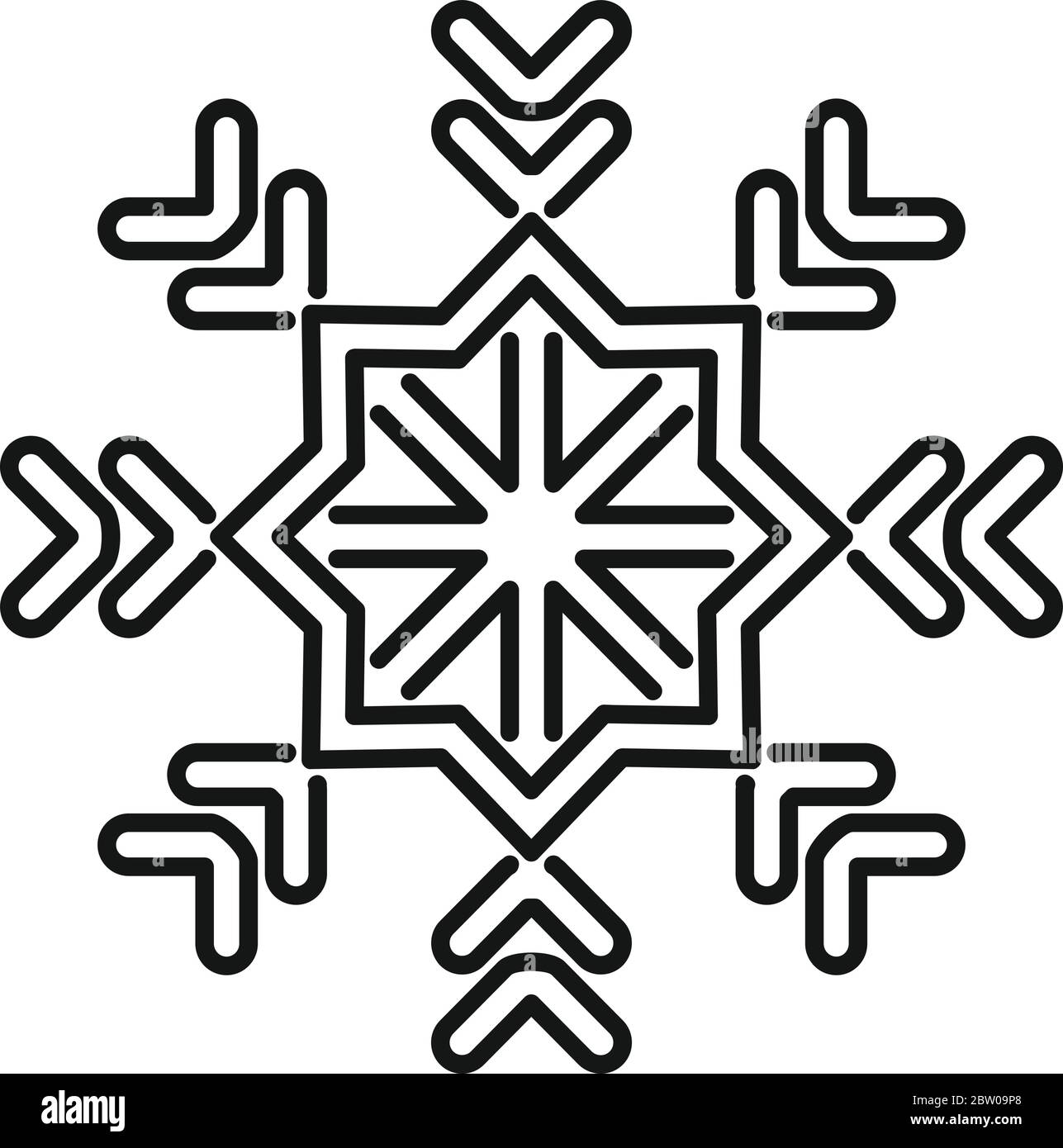 Star snowflake icon. Outline star snowflake vector icon for web design ...