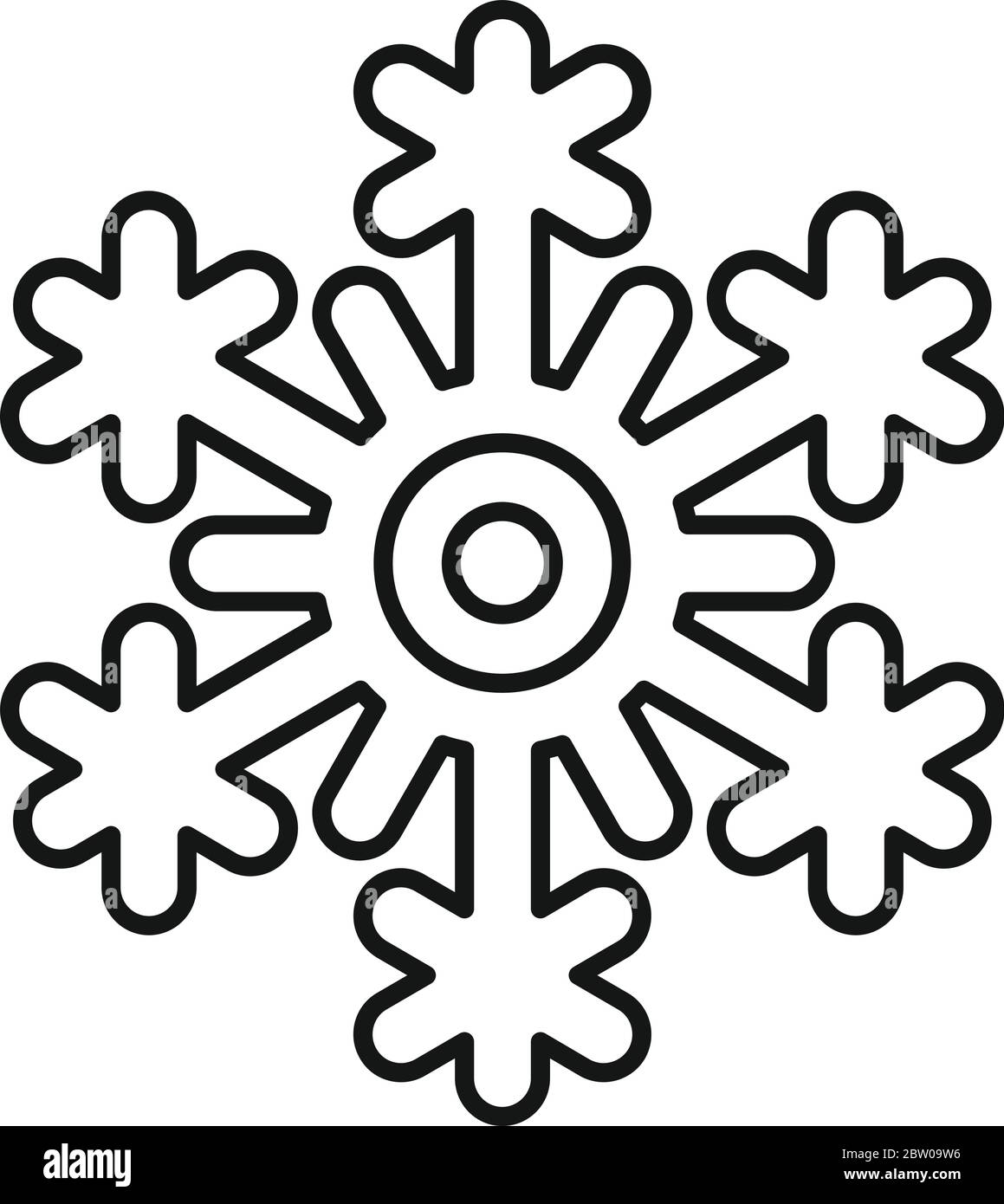 Freeze snowflake icon. Outline freeze snowflake vector icon for web ...