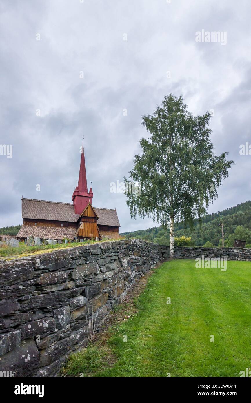 wooden church and cemetery in Ringebu, Norway Stock Photo - Alamy