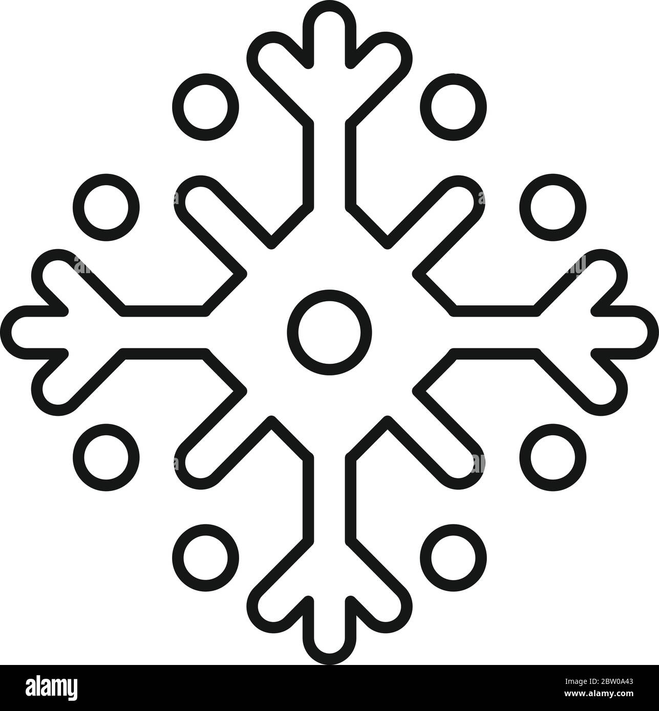 Traditional snowflake icon. Outline traditional snowflake vector icon ...