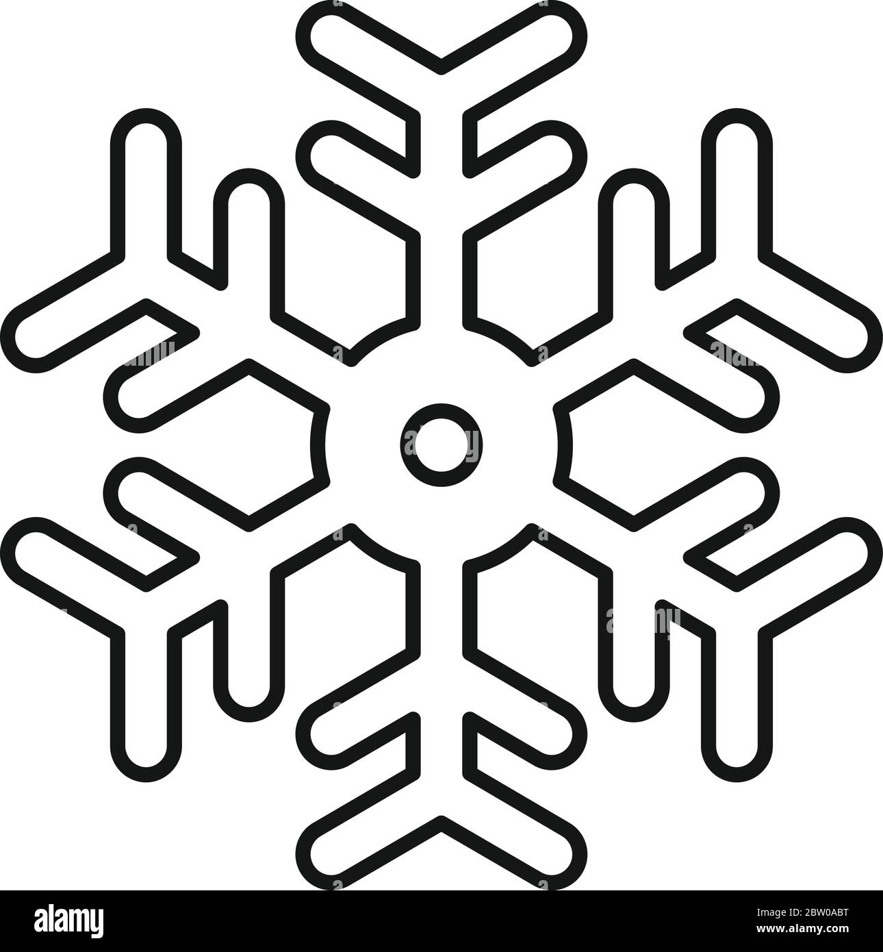 Snowflake element icon. Outline snowflake element vector icon for web ...