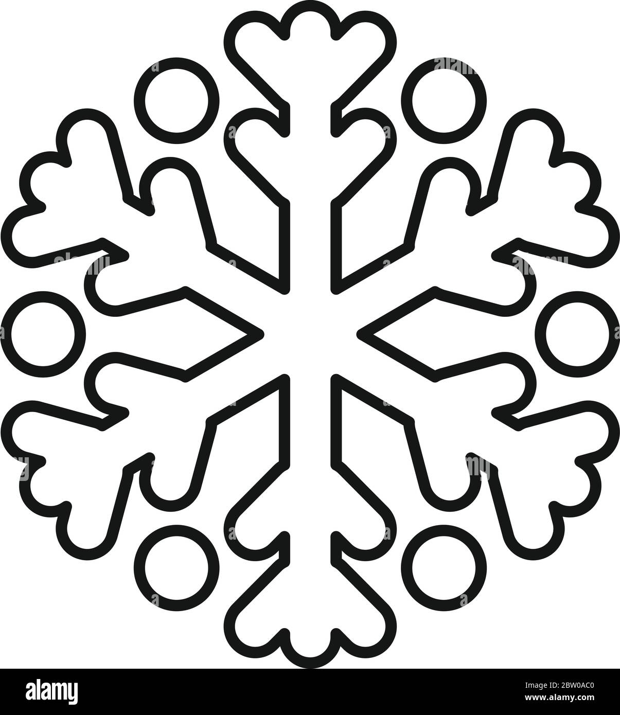 Weather snowflake icon. Outline weather snowflake vector icon for web ...