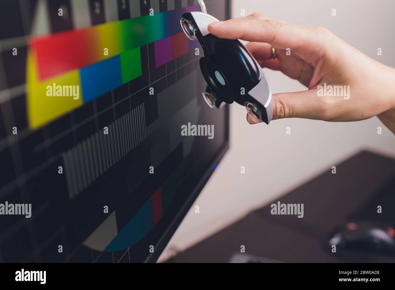 photographer monitor with Display Calibration in the office, tools for ...