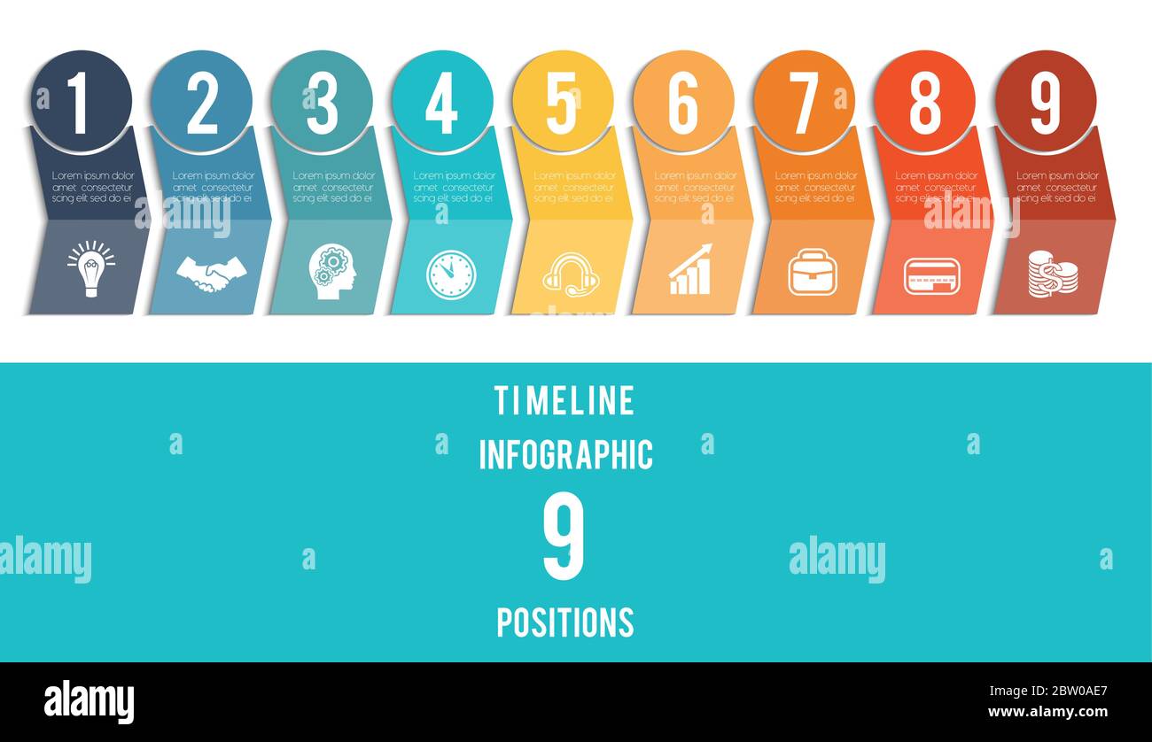 Template for infographic timeline of colored arrows and numbered hi-res stock photography and ...