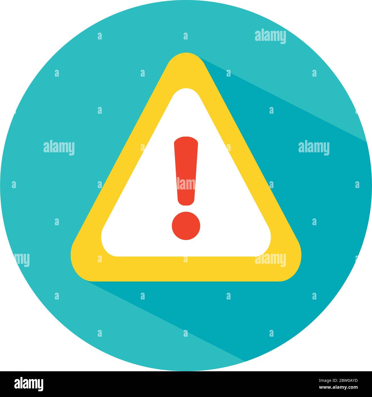 warning sign icon over white background, block style, vector ...