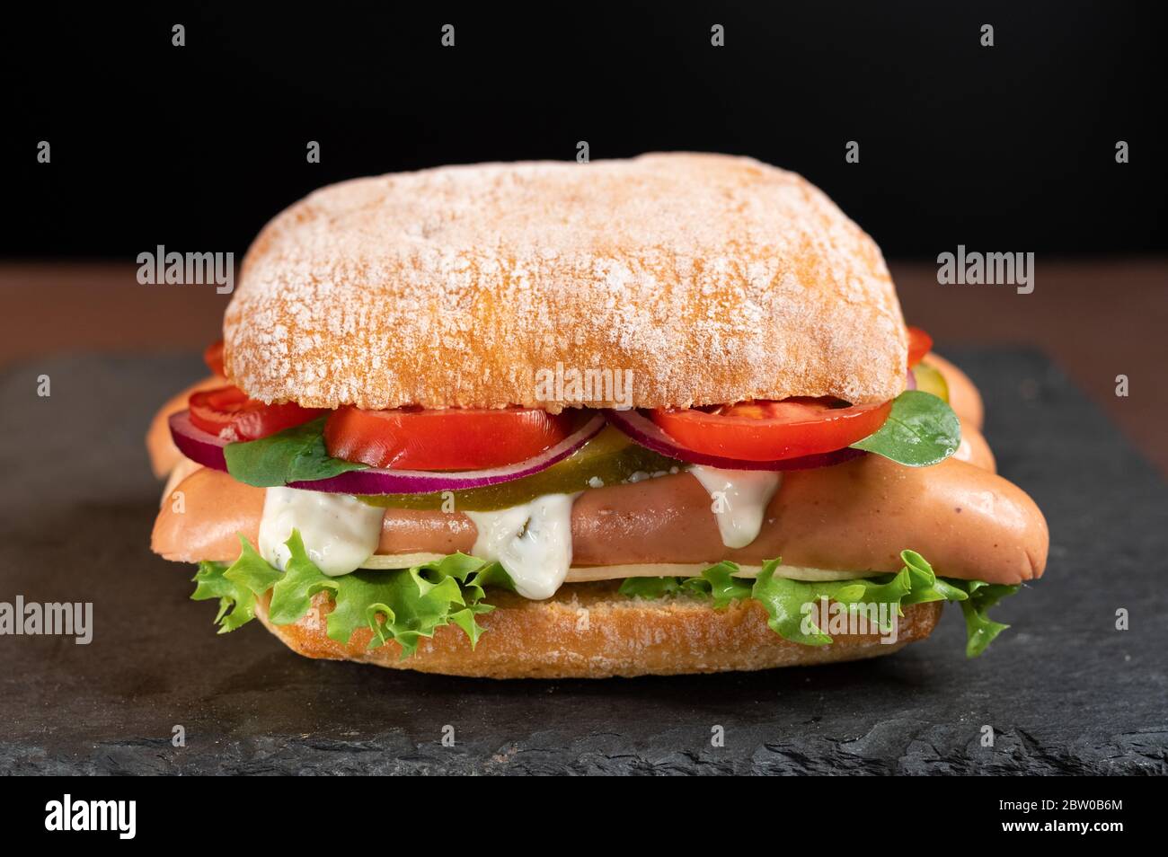 Square sausage sandwich hi-res stock photography and images - Alamy