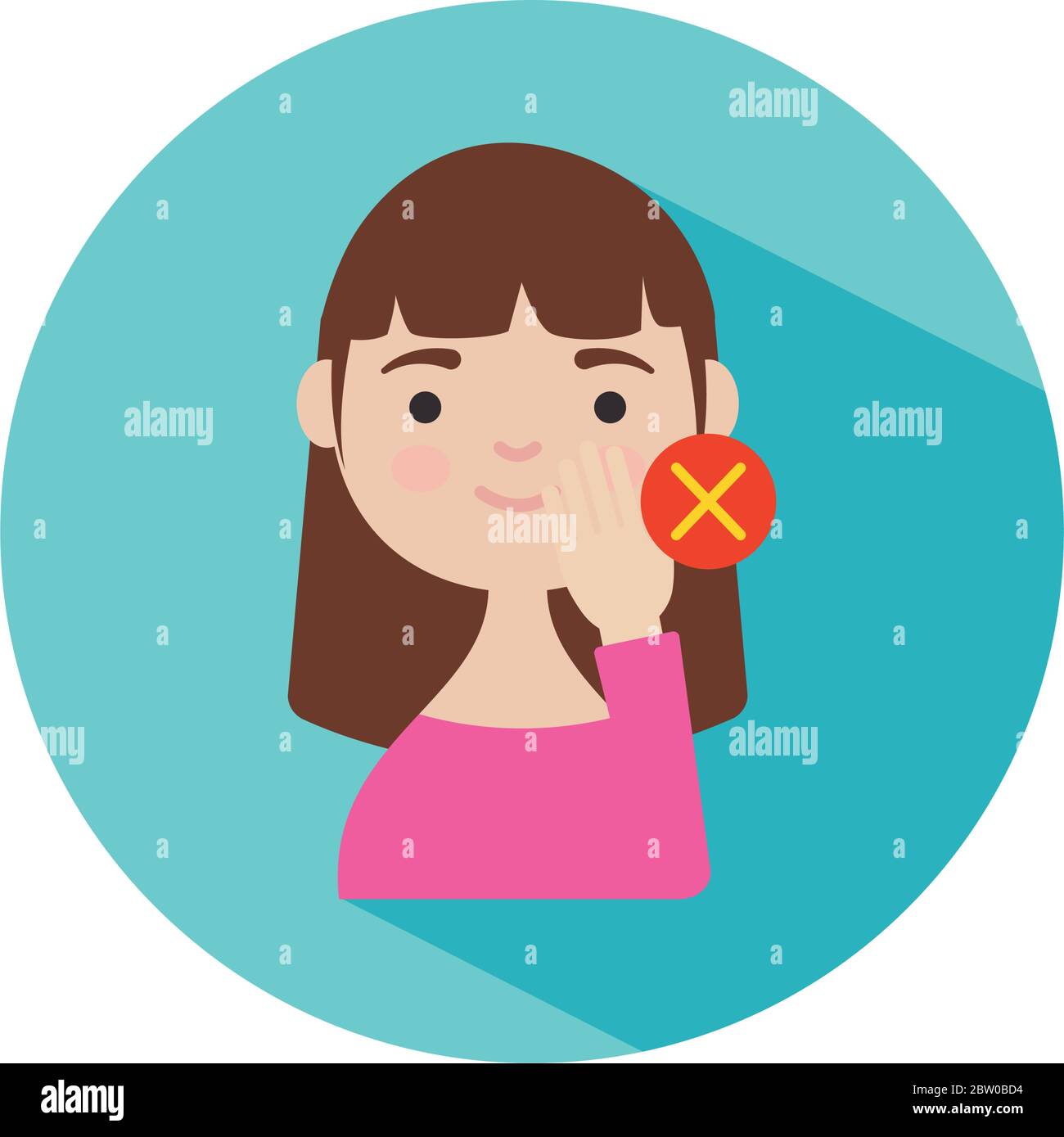 coronavirus preventions concept, Dont touch your face to prevent ...