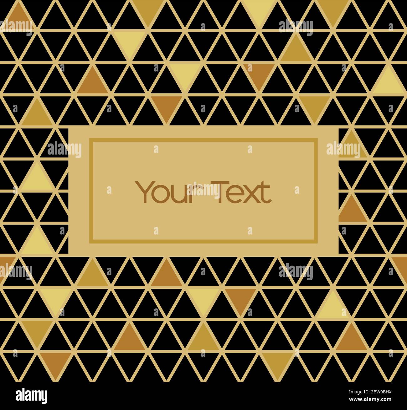 Abstract geometric vector card illustration. Gold and black big ...