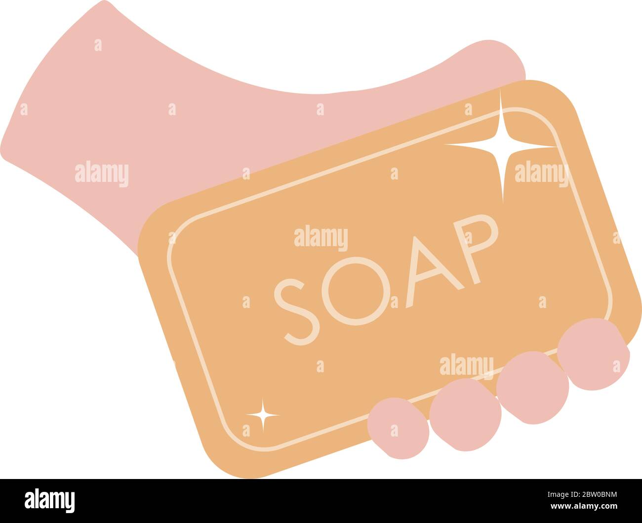 Hand holding foam soap Stock Vector Images - Alamy