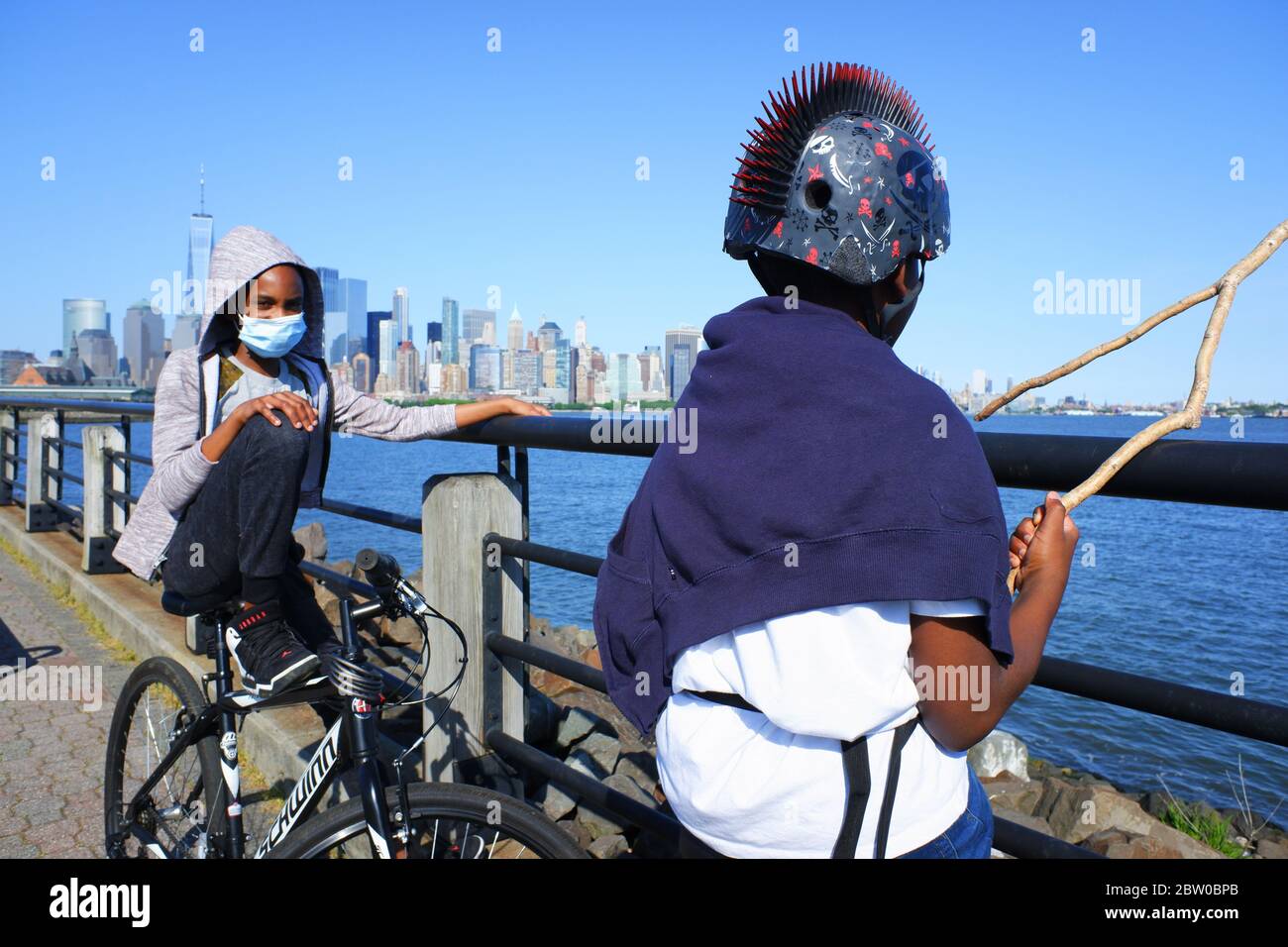 Children bicycle park mask hi-res stock photography and images - Alamy