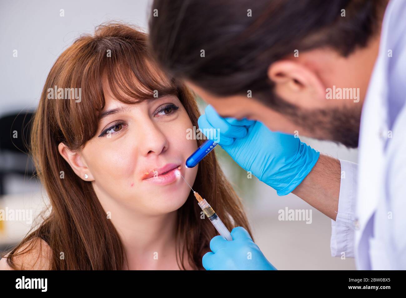 Herpes simplex rash skin hi-res stock photography and images - Alamy