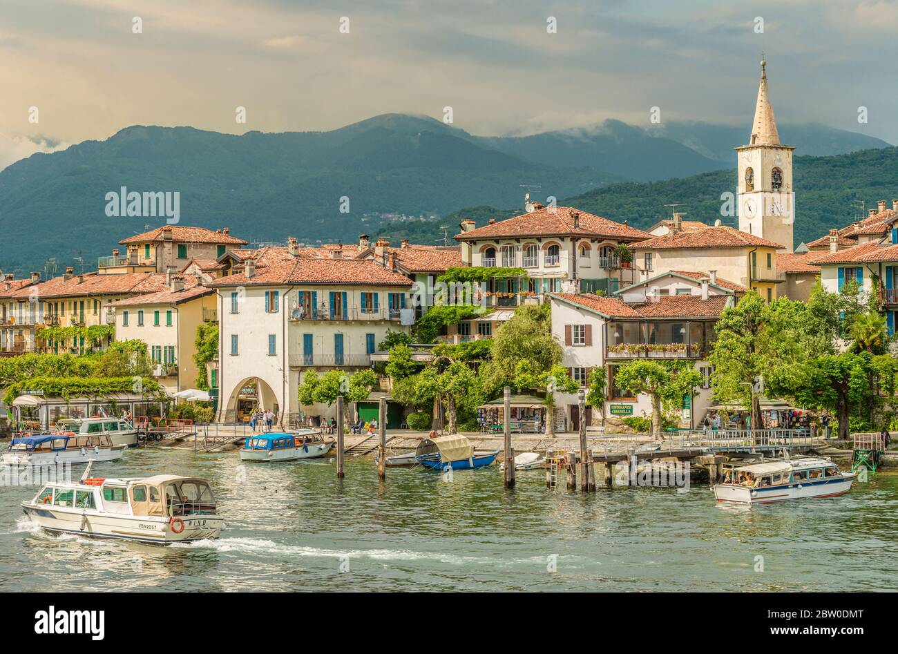 Isola dei Pescatori at Lago Maggiore, seen from the lakeside, Piermont ...