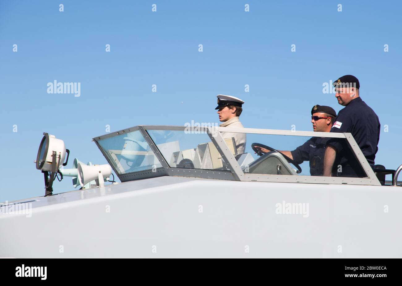 HMS Trumpeter arrives at Sovereign Harbour on the South Coast of East ...