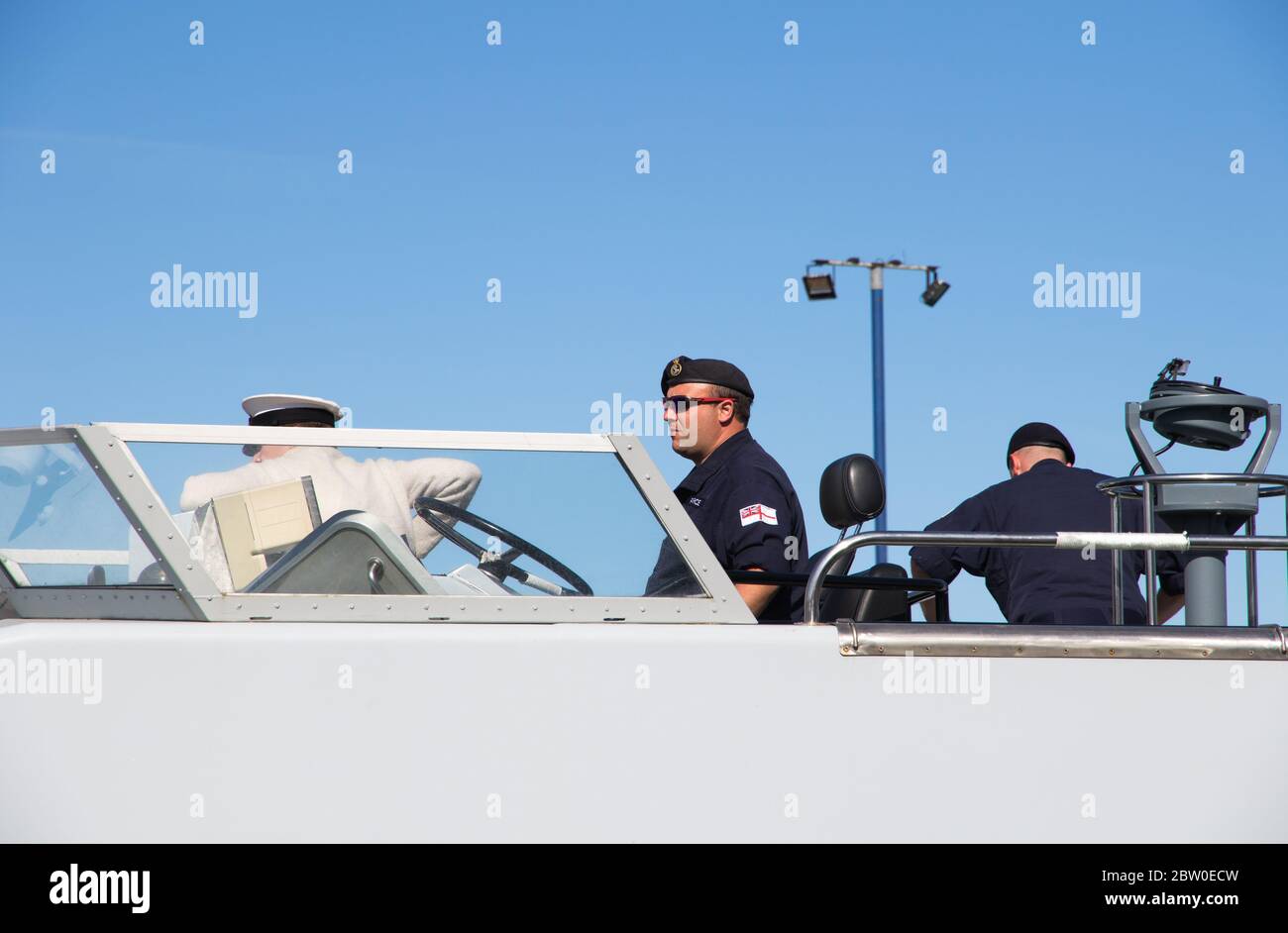 HMS Trumpeter arrives at Sovereign Harbour on the South Coast of East ...