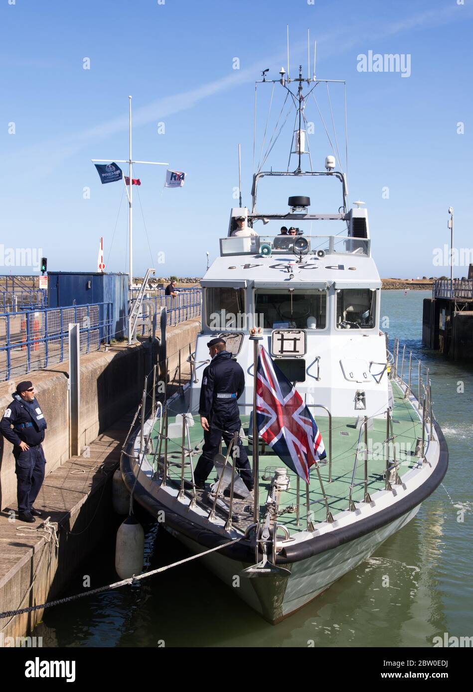 HMS Trumpeter arrives at Sovereign Harbour on the South Coast of East ...