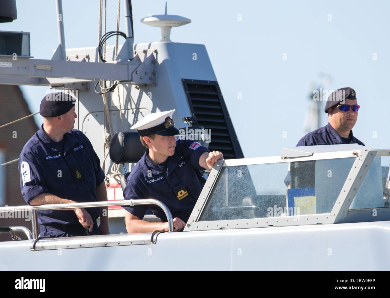 HMS Trumpeter arrives at Sovereign Harbour on the South Coast of East ...