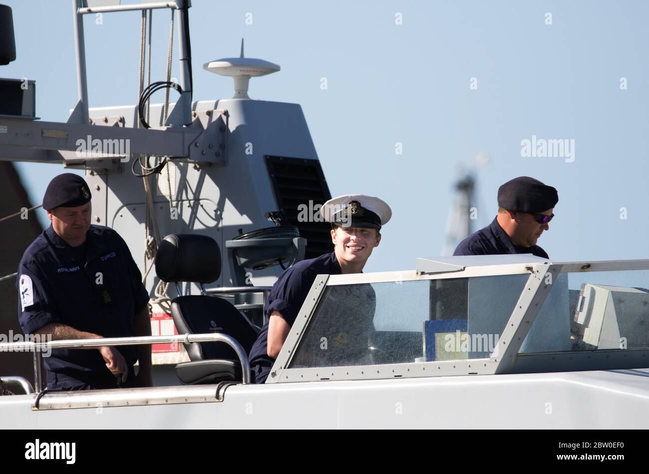 HMS Trumpeter arrives at Sovereign Harbour on the South Coast of East ...