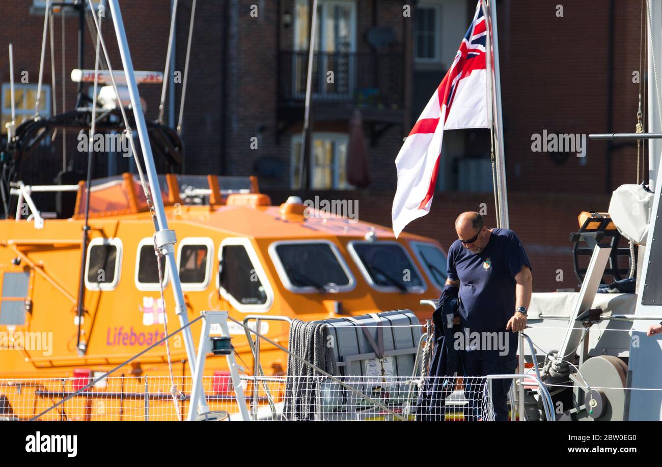 HMS Trumpeter arrives at Sovereign Harbour on the South Coast of East ...