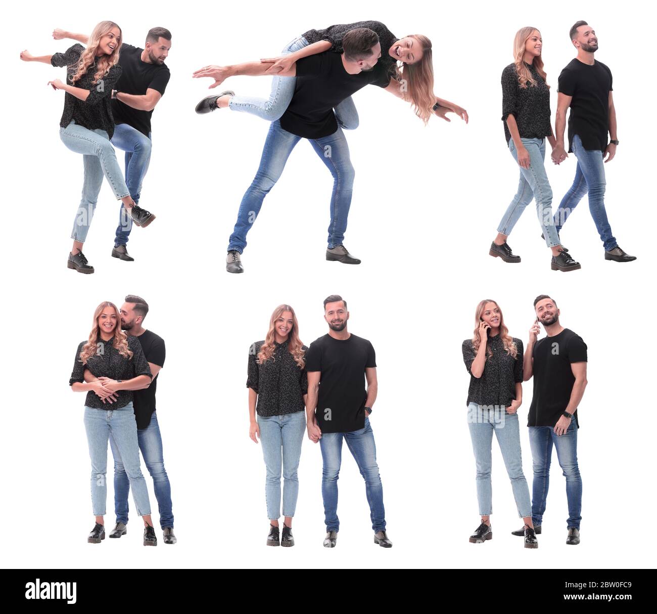 collage of photos of a beautiful young couple Stock Photo - Alamy