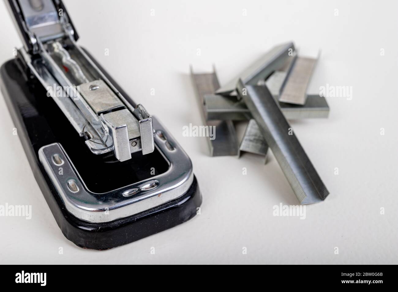 Stapler for fastening sheets of paper and staples. Office accessories ...