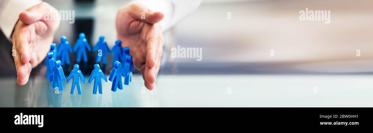 Protecting People Figures. Community Protection And Safety Stock Photo ...