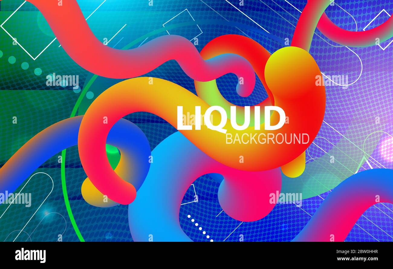 3D Liquid color background design. Fluid gradient colorful shapes ...