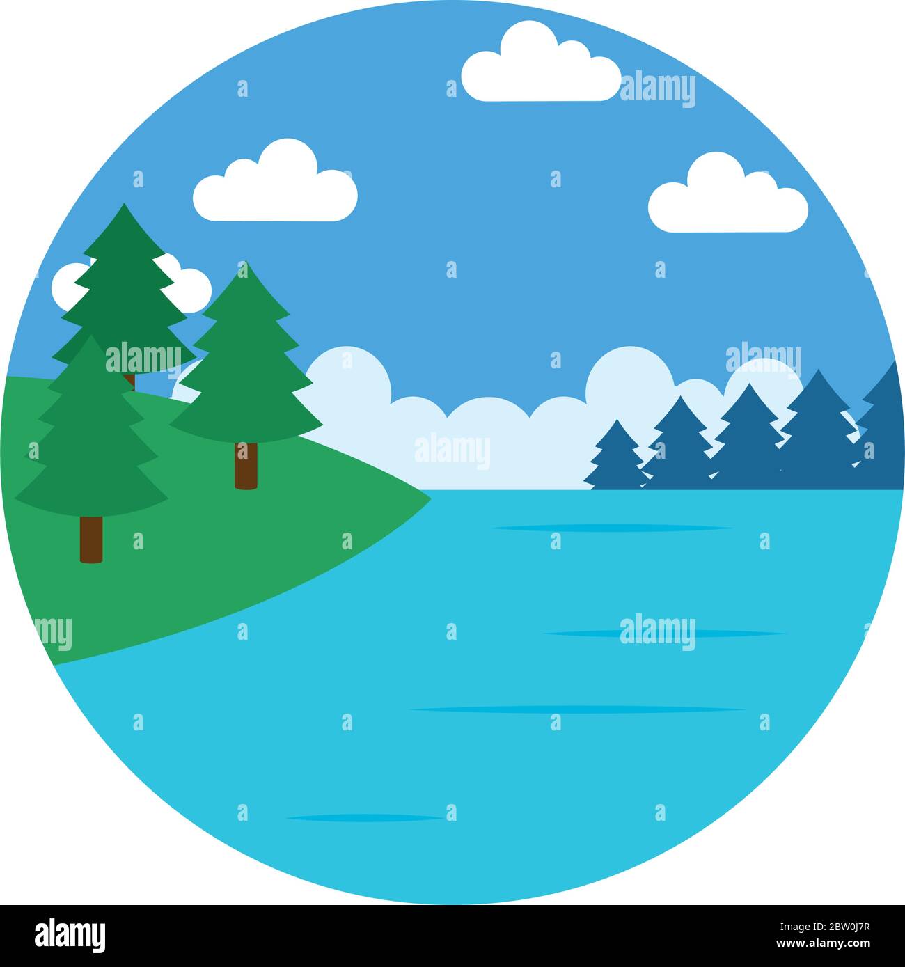 Blue lake sea bay Cut Out Stock Images & Pictures - Alamy