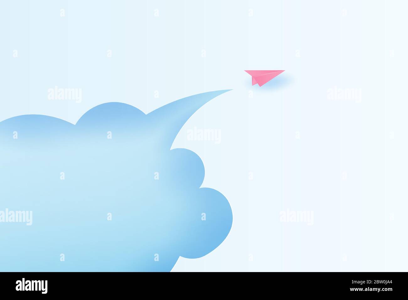 Paper art and craft style of paper airplanes flying on blue sky and ...