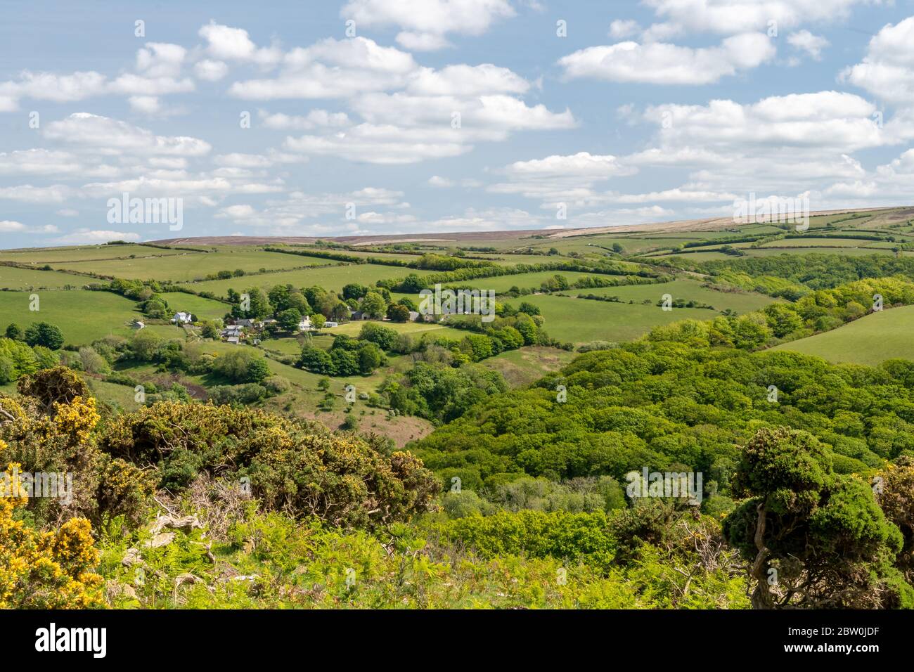 Landscape photo of The Doone Valley In Exmoor National Park Stock Photo ...