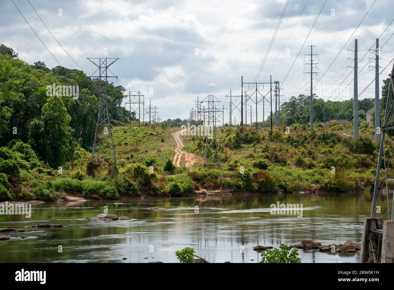 Crossing power lines hi-res stock photography and images - Alamy