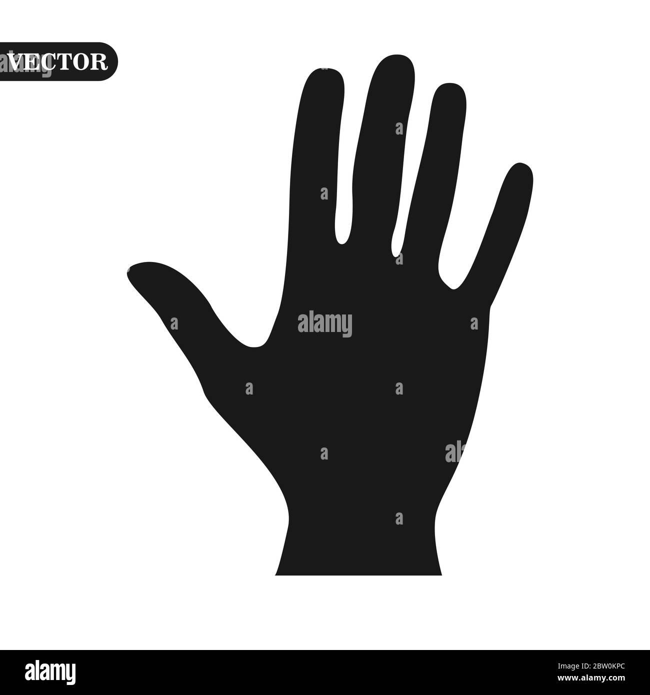 Hand icon. Human hand black silhouette. Vector illustration Stock ...