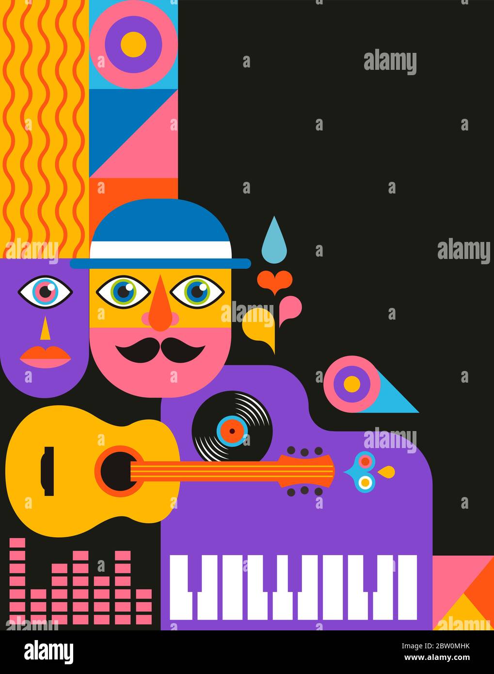 Geometric abstract background, street wall art concept, festival ...