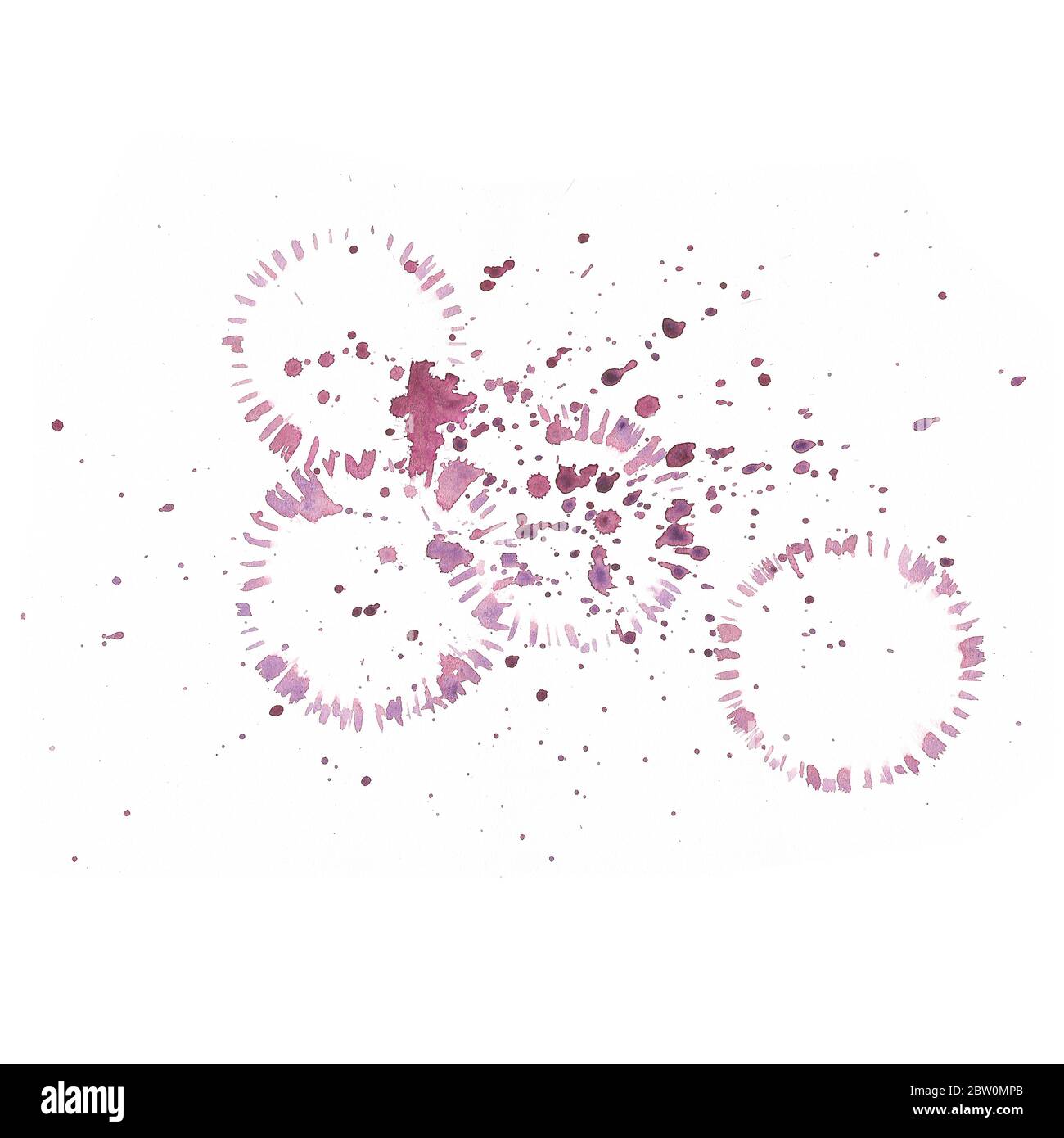 Watercolor hand drawn background violet with splash Stock Photo - Alamy