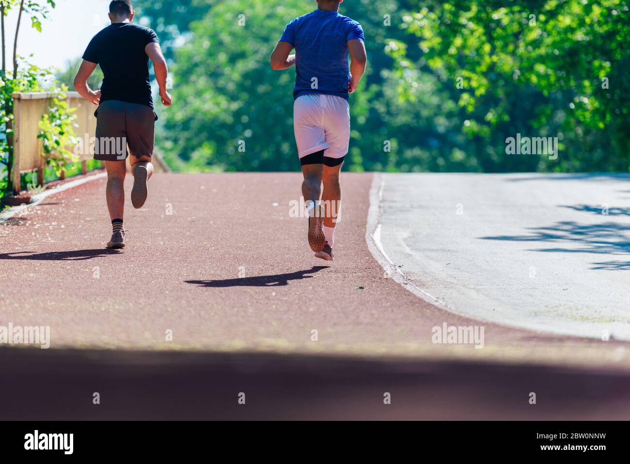 Rearview two male friends hi-res stock photography and images - Alamy