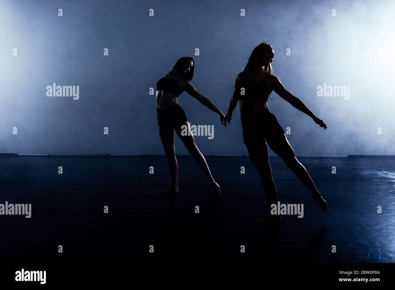 Ballet performed by a pair of dance artists wearing black tights Stock ...